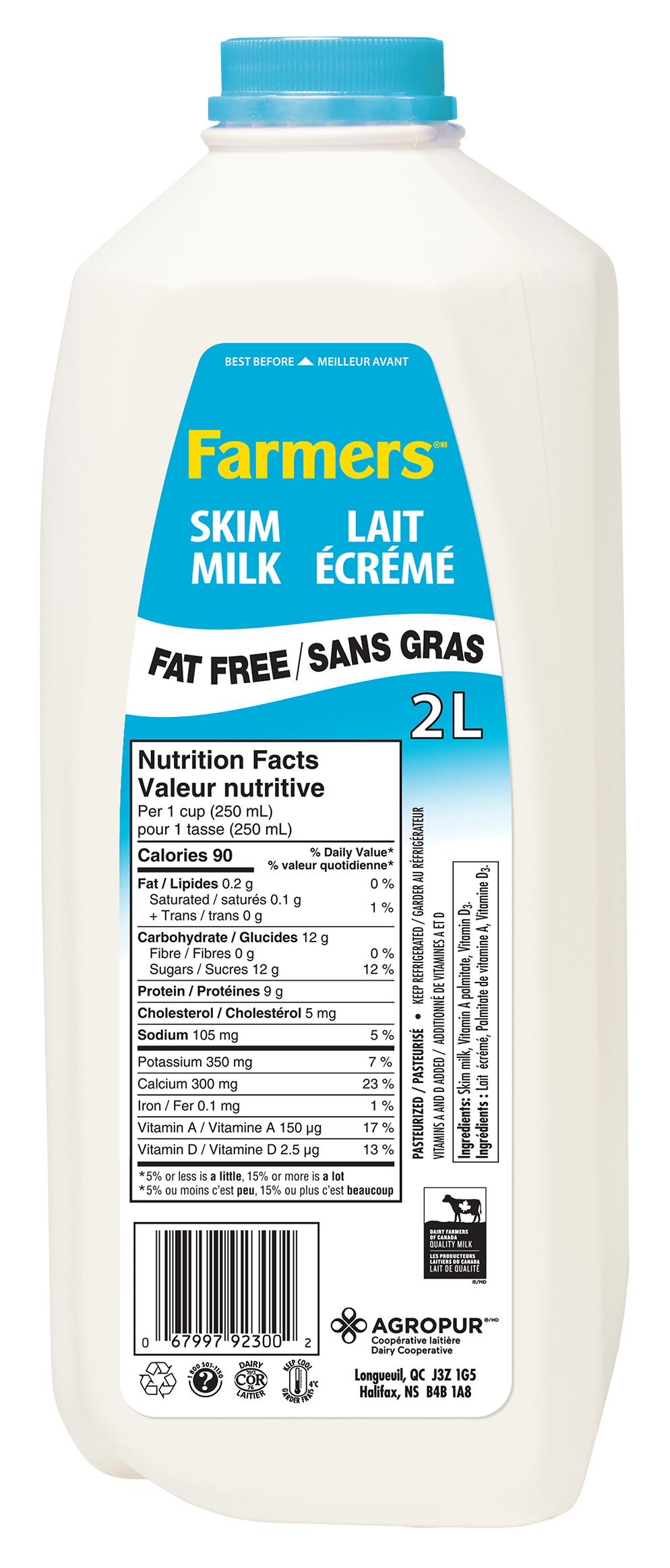 2L FARMERS MILK 0% JUG | Agropur Solutions